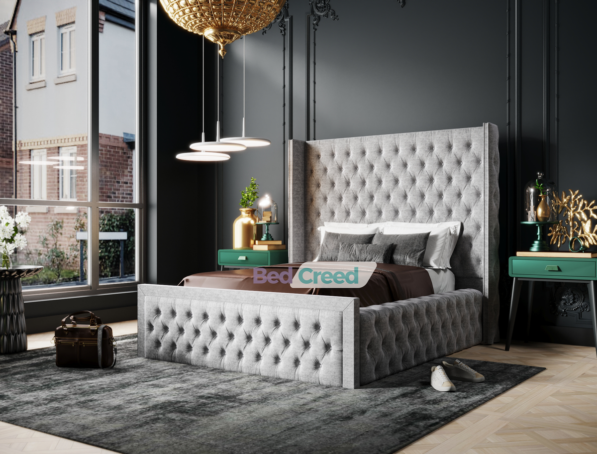 Sanders Chesterfield Winged Designer Bed - Bed Creed